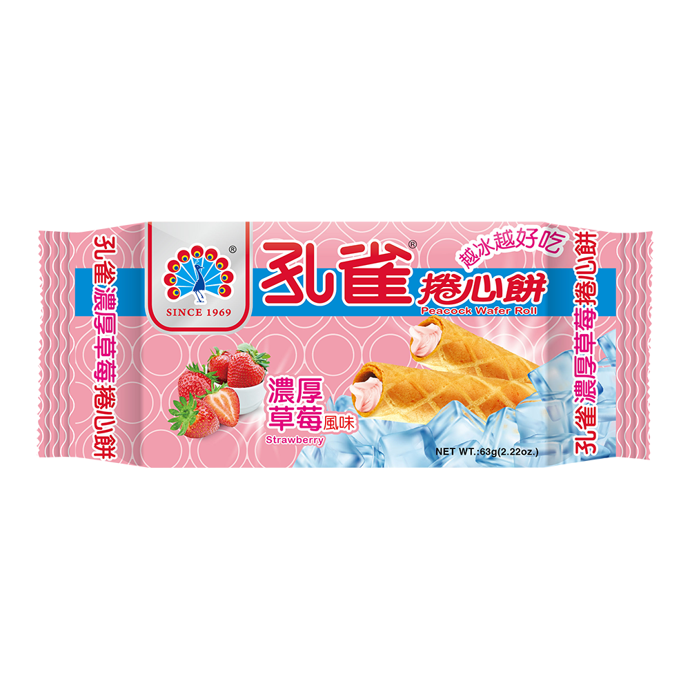 Peacock Wafer Roll - Strawberry